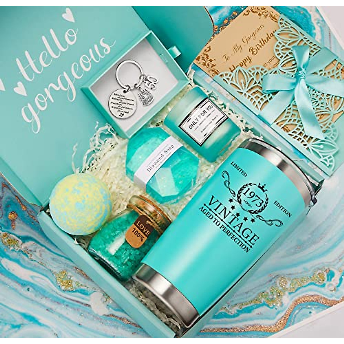 50th Birthday Gifts for Women - 50th Birthday Decorations Present for Women, Best 50 Year Old Birthday Gift Ideas for Mom, Sisters, Friends, Coworker,Wife, Party Supplies Decorations Gifts for Women