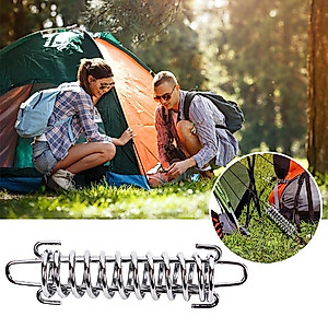 ZICRIC Tent Spring Buckle, 4Pcs Damping Spring Sunshade Heavy Duty Stainless Steel Awning Rope Tensioner Spring Camping Beach Tent Rope Tensioner Tent for Outdoor Camping Dog Training