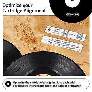 Turntable Phonograph LP Phono Cartridge Stylus Alignment Protractor Tool–High Contrast (VTA Sold Separately)