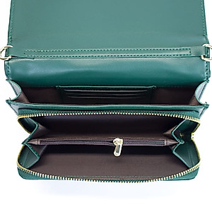 Small Crossbody Bag Shoulder Purse Handbag for Women Cellphone Card Holder Wallet (Green)