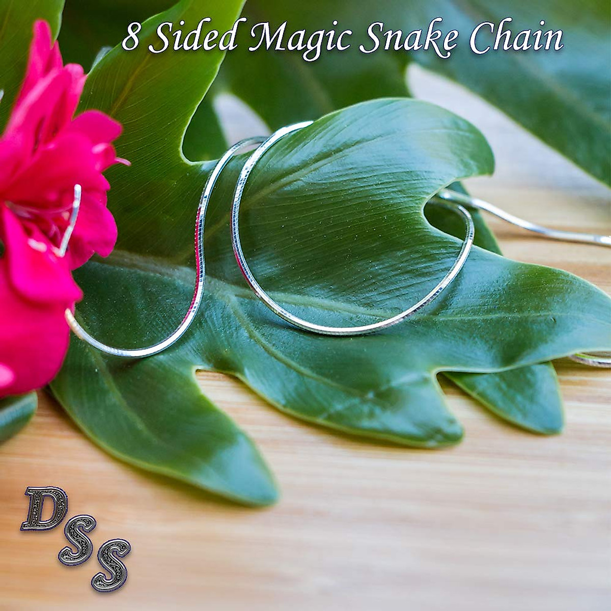 925 Sterling Silver 1MM 8 Sided Snake Chain - Italian Necklace For Women - Lobster Claw Clasp - 16 Inch