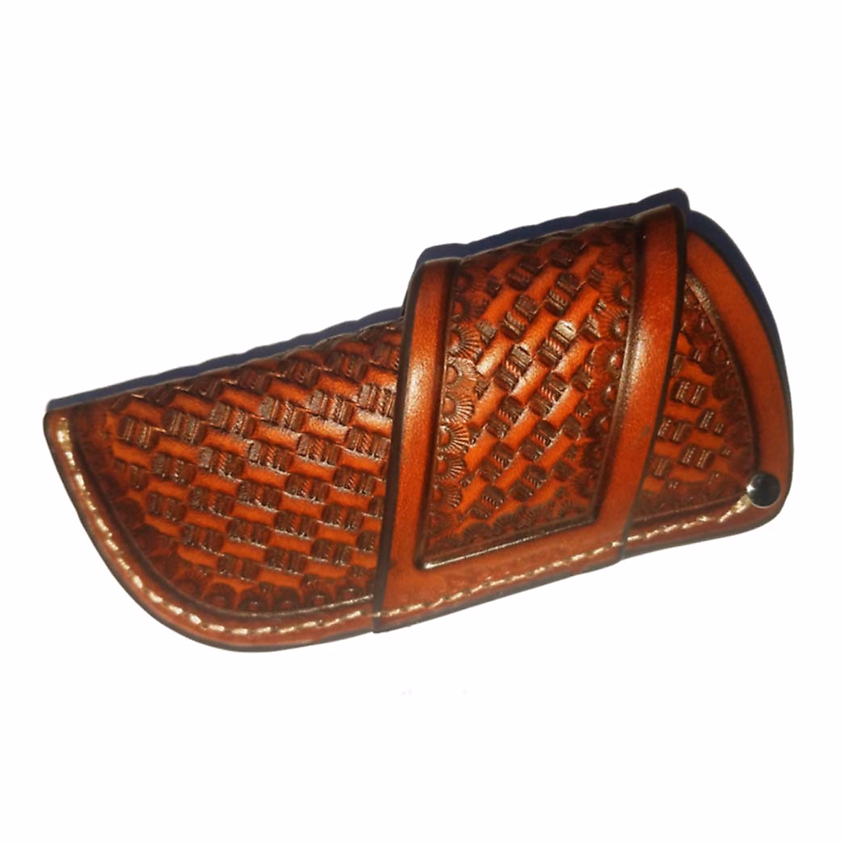 Custom Nocona Weave Eastern StarSide Draw Knife Sheath left side