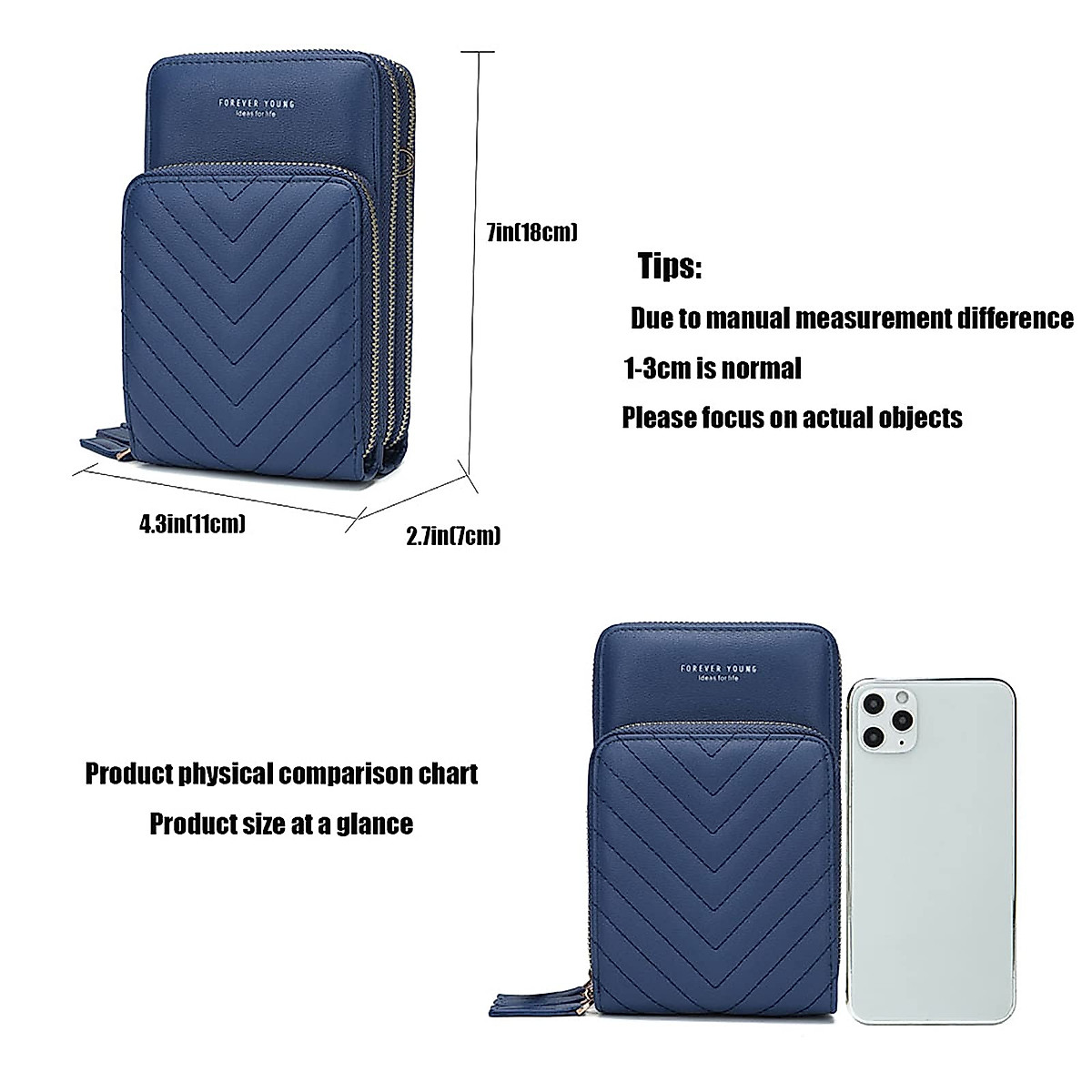 myfriday Small Crossbody Cell Phone Purse for Women, Mini Messenger Shoulder Handbag Wallet with Credit Card Slots