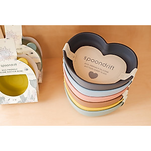 Spoondrift 100% Food Grade Silicone Suction Heart Plate | For Babies And Toddlers, BPA FREE, Diswasher Safe & Microwave Safe - Choose From 6 Colors (Sage)