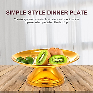 Wakauto 2pcs Buddhist Plate Offering Bowls Plate Golden Fruit Tray Food Dessert Snack Basket Blessing Tray for Altar Use Rituals Incense Smudging Decoration Ornament Golden Serving Bowls