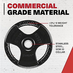 Lifeline Olympic Rubber Grip Plate - 25 lbs Black