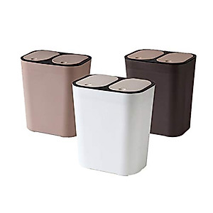 DOITOOL Garbage Bin Dual Trash Bin Garbage Classification Trash Can Classified Rubbish Bin with Dual Compartment Lid for Kitchen Living Room Office Garbage Bin Trash Cans Outdoor