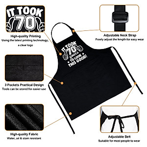 70th Birthday Gifts for Men Women, 1954 Happy 70th Birthday Gift Ideas, 70th Chef Aprons for Men with 3 Pockets, Funny Cooking Aprons for 70 Years Old Men, Women, Husband, Wife, Dad, Mom, Friends
