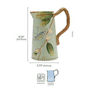 Fitz & Floyd Fitz and Floyd Toulouse Pitcher, 2 1/2-Quart, Green