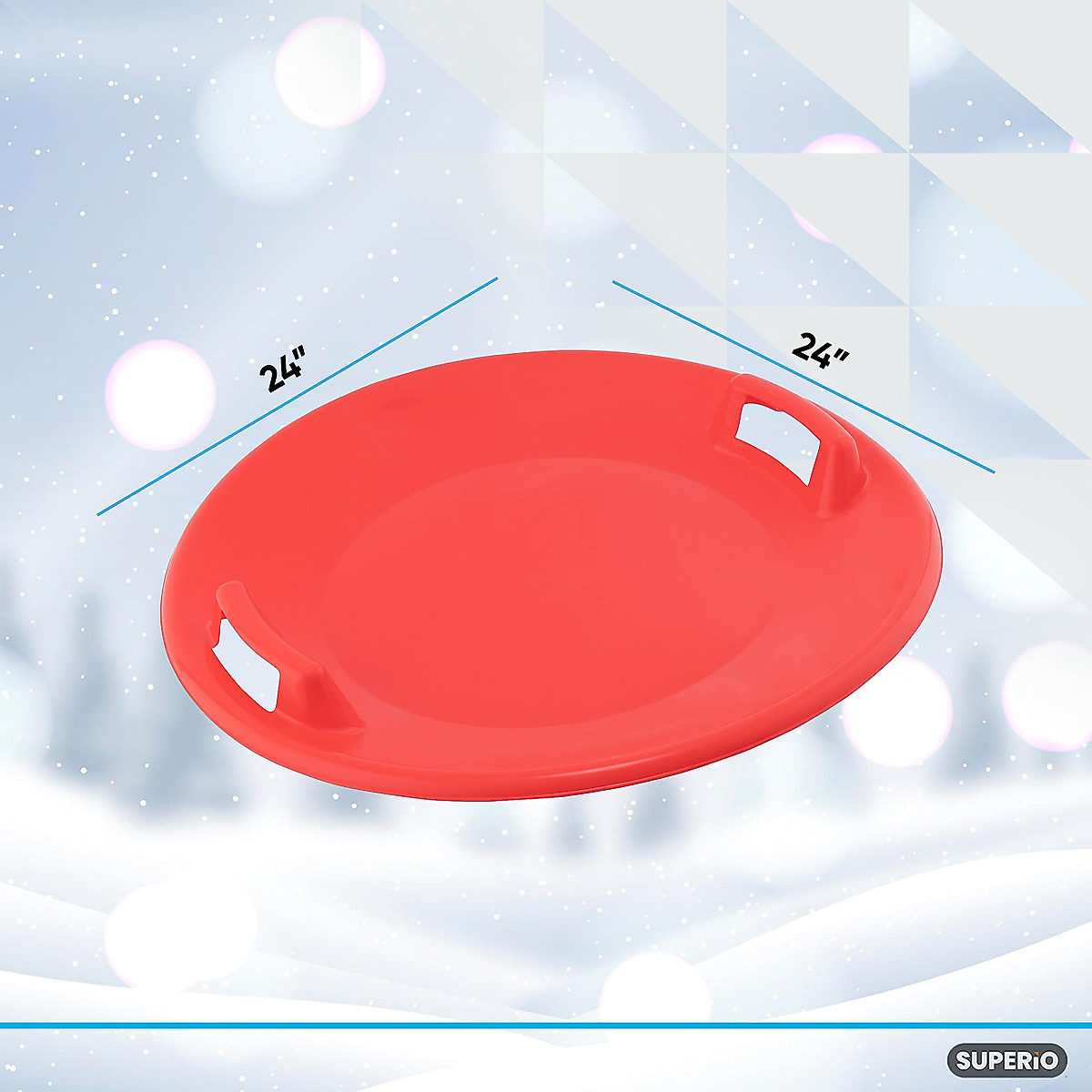 Superio Round Kids Snow Sled, Red