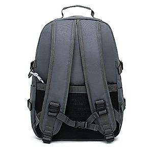 Shaelyka Lightweight 15.6 inches Laptop Backpack for Men and Women, Water Resistant Travel Backpack for Sports, 12 Pockets College Backpack, Grey