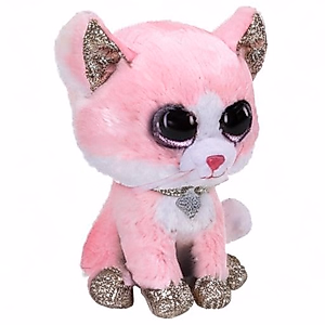 TY 2007516 Fiona Cat Beanie Boo Pink Stuffed Animal, Multicoloured, 3.1 x 2.75 x 5.51 Centimeters