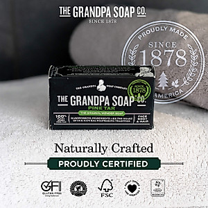 Pine Tar Bar Soap by The Grandpa Soap Company | The Original Wonder Soap | 3-in-1 Cleanser, Deodorizer & Moisturizer | 4.25 Oz. Each ? 3 Pack