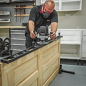 Trend Two-Part Skeleton Hinge Jig with Adjustable Blocks, Robust Carry Case & Guide Bush for Hinge Recess Cutting, Black, H/JIG/C