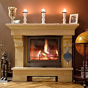 EsLuker.ly Fireplace Bellows Indoor 15.5" x 7", Wood Air Blower with Hanging Strap Cast Nozzle Hand Bellow Pump for Fire Pit Wood Stove BBQ Outdoor Camping (Black)