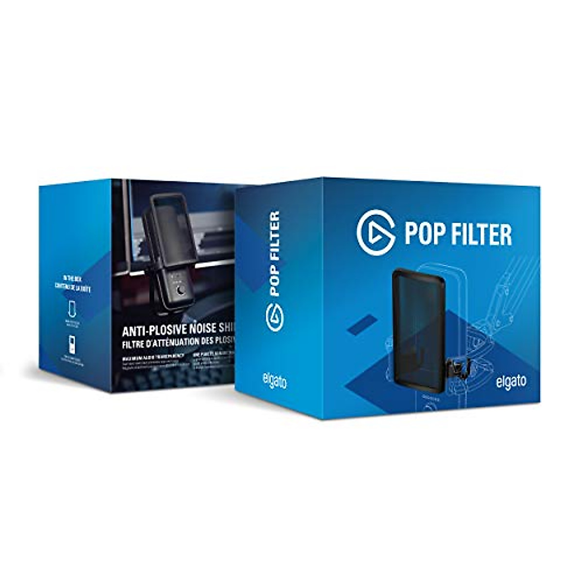 Elgato Pop Filter - Anti-Plosive Noise Shield Eliminates Pops and Hisses, Dual-Layer Steel Mesh with Magnetic Attachment Points, Custom Built for Elgato Wave:1/3, Black