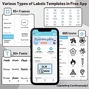 Memoqueen Label Maker Machine with 3 Roll Labels M200 Portable Label Makers, Upgrade 3 Inch Bluetooth Thermal Barcode Label Printer for Small Business/Home Use, for Retail, Logo, Labeling, Name, White