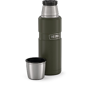 Thermos Stainless King Vacuum-Insulated Compact Bottle, 16 Ounce, Army Green