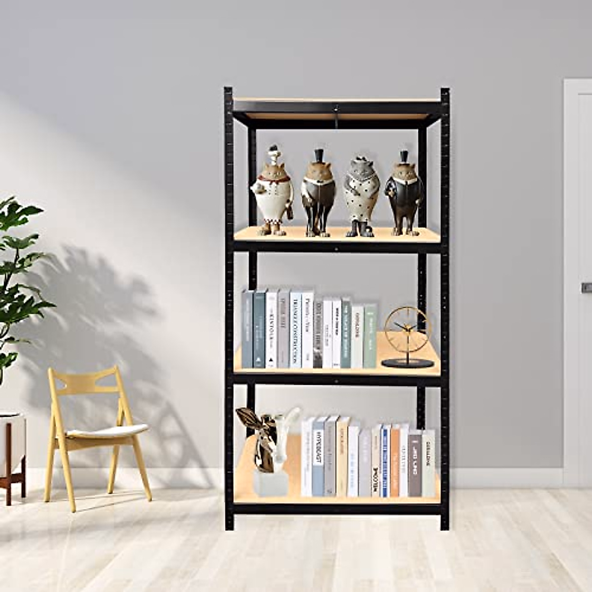 Qimu 4-Tier Storage Shelf Heavy Duty Storage Shelving Unit Garage Organization Storage Rack,Boltless Shelving Unit for Free Combination, 162(H) x 80(W) x 40(D) cm