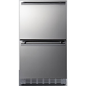 Summit Appliance ADRD18 18" Wide ADA Compliant 2-Drawer All-Refrigerator in Stainless Steel with Panel-Ready Drawer Fronts, Digital Thermostat, Frost-free Defrost, Digital Display