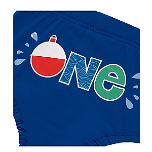 Fantasy Era Baby Boys O-Fish-Ally Printing 1st Birthday Outfit Funny Bowtie One Year Old Boys Romper Short Set （Blue，12-18Months）