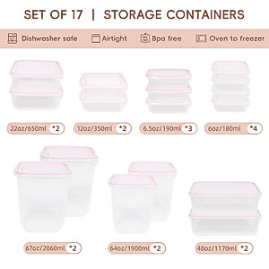 ECO-TOGO Plastic Food Storage Containers with Lids (17-Pack)