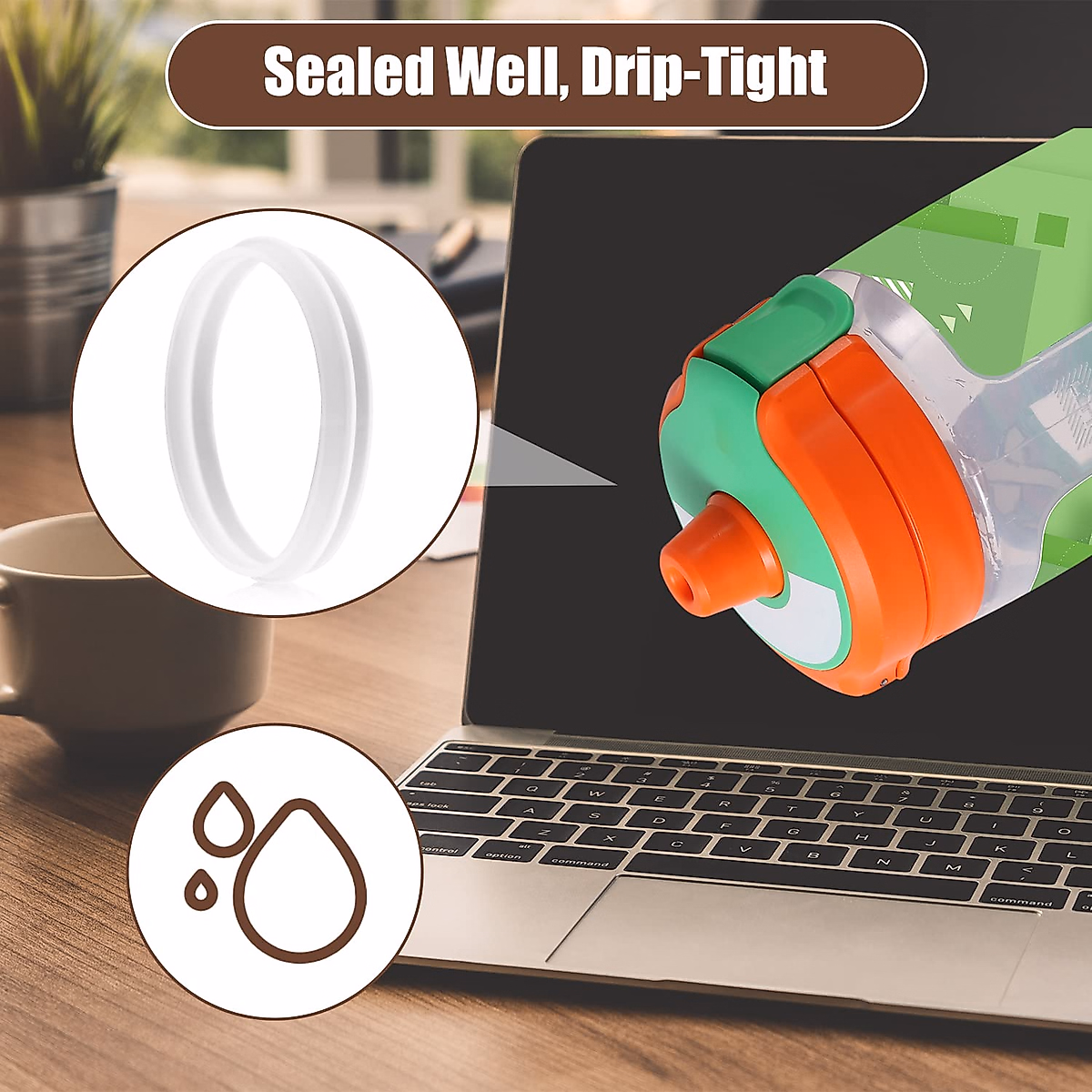 4pcs Replacement Gasket Compatible with Gatorade Water Bottle, Clear Silicone Lid Seal Replacement for Gx Bottle Seal Rubber Seal Ring Replacement Accessory Part for 30oz GX Pods