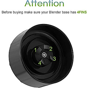 2 Cross Blades with 4 Rubber Gaskets QT Replacement Parts Compatible with 250w Magic Bullet Blender, Juicer and Mixer(Model MB1001)