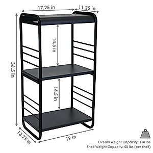 Sunnydaze Modern Rounded Edge Iron and Steel Log Rack - Outdoor and Indoor Firewood Storage - Ideal for Garage, Shed and Porch - Fireplace and Fire Pit Accessory - 36-Inch