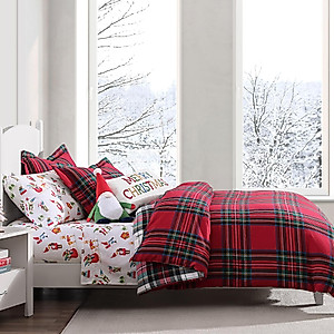 Levtex Home - Spencer Plaid Duvet Cover Set - King Duvet Cover + Two King Pillow Cases - Tartan Plaid - Red, Green, White, Blue, Gold - Duvet Cover (106 x 94in.) and Pillow Case (36 x 20in.) - Cotton