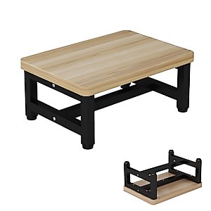 Wooden Step Stools for Adults & Kids, 500 Lbs Capacity, Heavy Duty Wide Wooden Stepping Stools for Kitchen, Bedroom, Living Room, Bathroom with Non-Slip Pads, Bed Steps for High Beds, Metal (Walnut)