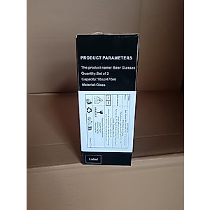 PARACITY Beer Glasses 16 oz, Pint Glasses Set of 2, Pilsner Beer Glasses, Wheat Beer Glasses, Glasses Drinking Set, Glassware Gift for Men