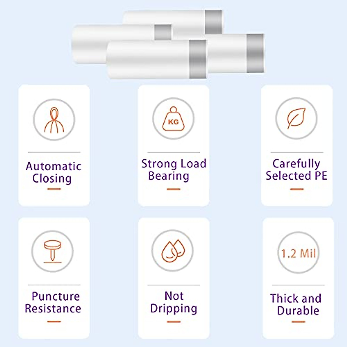 Displayforever Code R Trash Bags Compatible with Code R Custom Fit Drawstring Trash Bags | 200 Count 2.6 Gallon / 10 Liter 1.2 Mil | White Heavy Duty Drawstring Garbage Liners