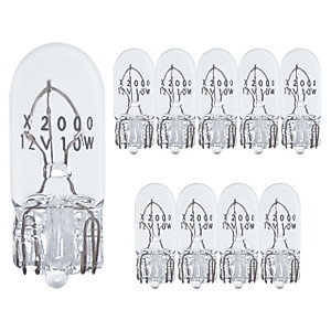 OHLECTRIC T3.25 Soft White Clear Pure Xenon Gas Bulbs with Wedge Base | 10W Dimmable Light Bulbs with100L & 2800K Color Temperature | (Pack of 10) OL-46160