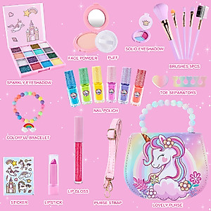 Tepsmigo Kids Makeup Kit for Girl - Kids Washable Makeup Girl Toys, Real Makeup for Kids Little Girls, Toddlers Makeup Kit Children Princess Christmas Birthday Gifts Toys for 3 4 5 6 7 8 9 10 Year Old