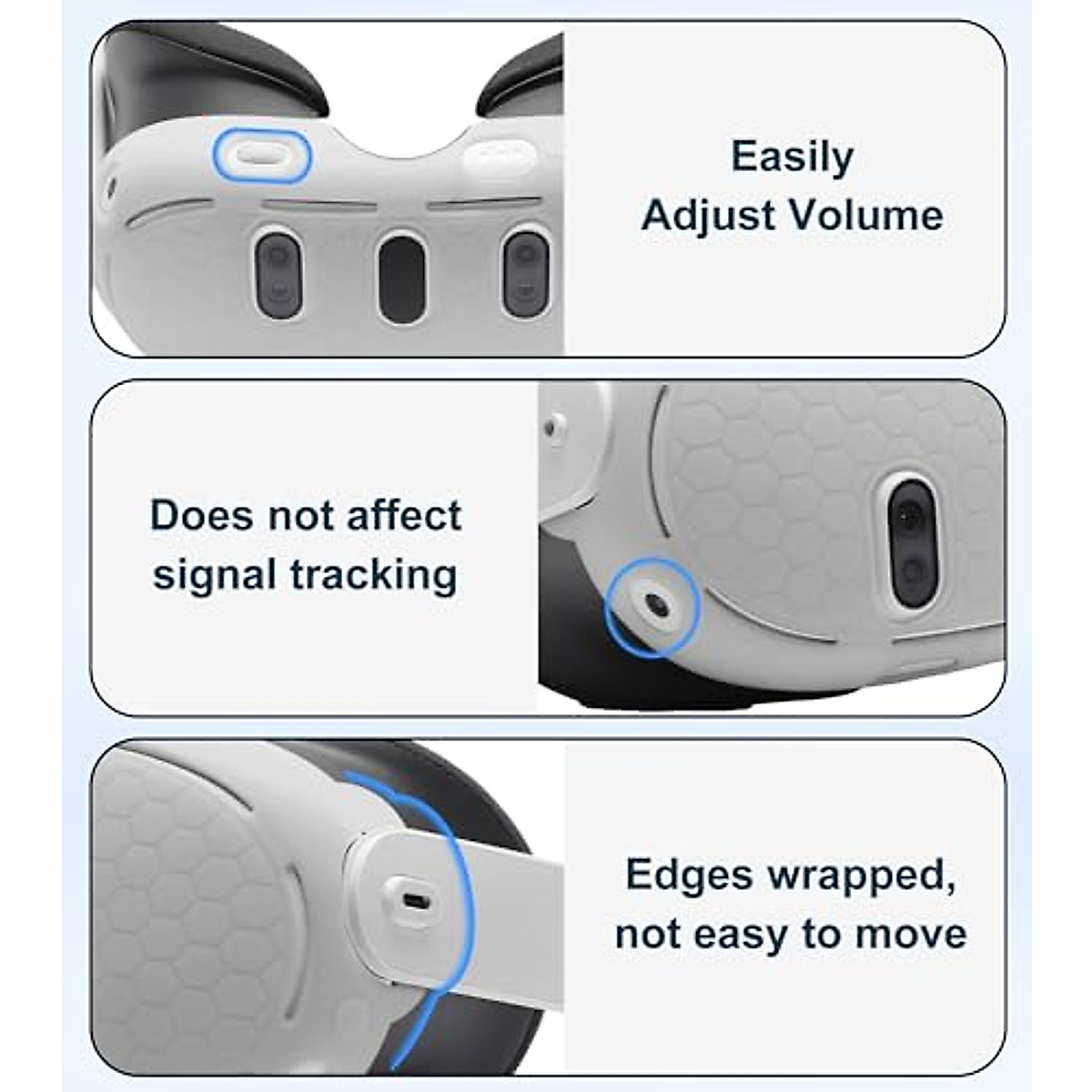 VR Shell Protective Protector Cover for Meta/Oculus Quest 3 Accessories, Silicone Front Headset Protector Cover Anti Scratch Anti Dust Anti Shock, Compatible with Quest 3 Accessories (White)