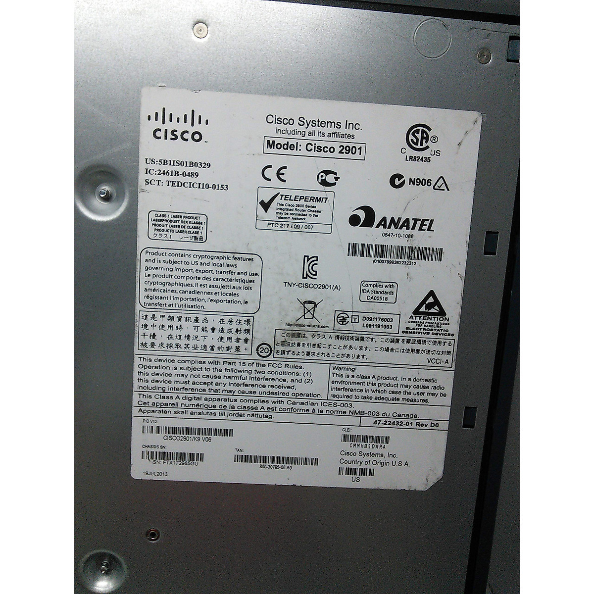 Cisco CISCO2901/K9 2901 W/ 2 Ge 4 Ehwic