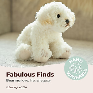 Bearington White Dog Stuffed Animal 6.5 In - Puppy Stuffed Animals - Plush Dog Toys For Kids Poodle Labradoodle Plushies That Look Real