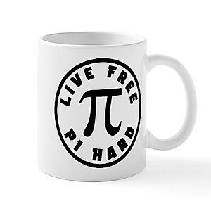 CafePress Live Free Pi Hard Ceramic Coffee Mug, Tea Cup 11 oz