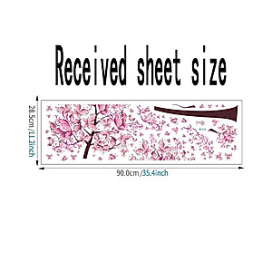 BIBITIME Beautiful Butterfly Tree Wall Decals Living Room Branch Butterflies Hearts Vinyl Sticker for Nursery Bedroom Kids Room Decor Art Mural DIY PVC Decorations