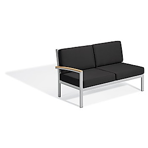 Oxford Garden Natural Tekwood Travira Modular Right Loveseat, Jet Black