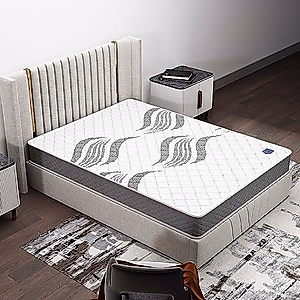 Full Size Mattress, 8 Inch Comfort Cooling Hybrid Mattress in a Box, Memory Foam Individual Pocket Springs, Tight Top Mattress for Motion Isolation&Pressure Relief, CertiPUR-US Certified (Full)