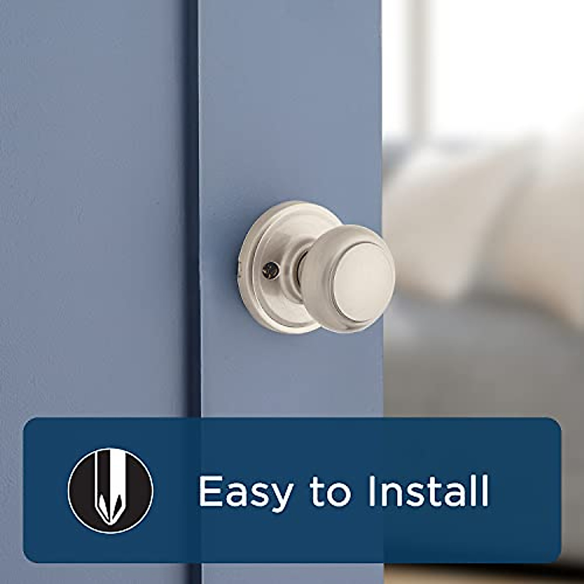 Weiser Lock GA12 T15 Knob Dummy Welcome Home Satin Nickel