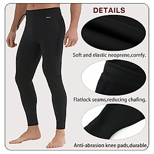 Lemorecn Wetsuit Pants Men 3mm Neoprene Swim Pants for Swimming Canoeing Snorkeling Scuba Kayaking Diving(1031black-L)