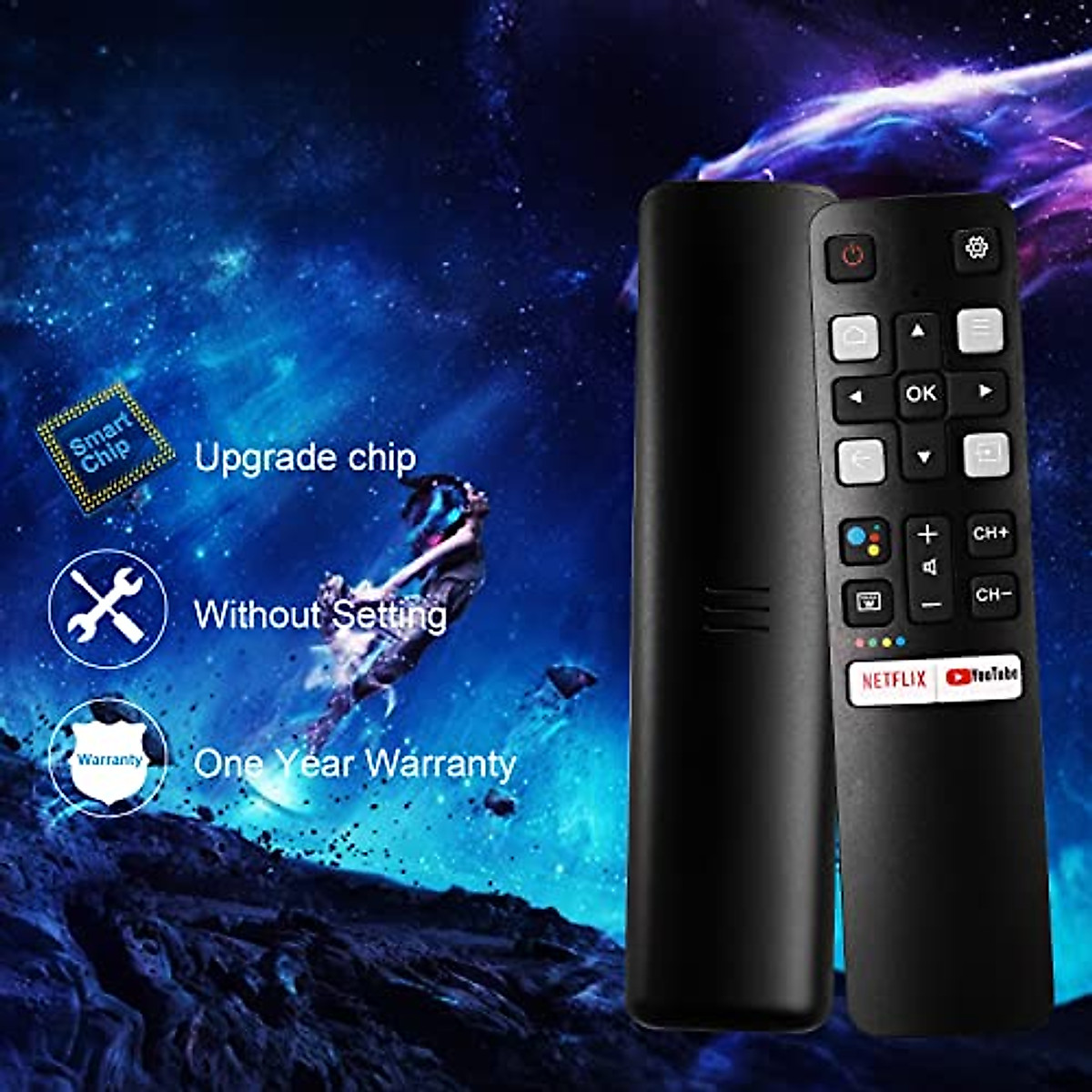 Anloti RC802V Voice Remote Control Rplacement Compatible with All TCL Android 4K UHD Smart TV