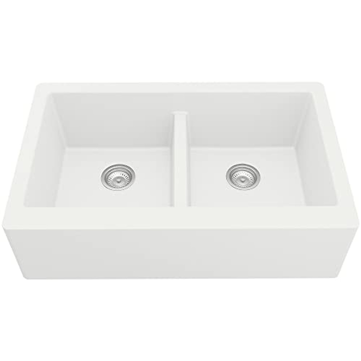 Karran QA-750-BL Quartz Farmhouse Kitchen Sink, Black