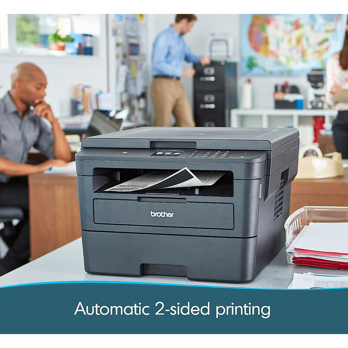 Brother Compact Monochrome Laser Wireless All-in-One Printer HL-L2395DW, Flatbed Copy & Scan, Auto Duplex Printing, 2.7" Color LCD touchscreen Display, 36 ppm, Cloud-Based Printing & Scanning+GM Cable