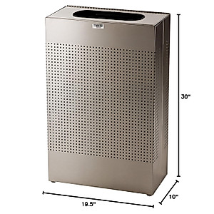 Rubbermaid Commercial Silhouettes Trash Can, 25 Gallon, Silver, FGSR14EPLSM