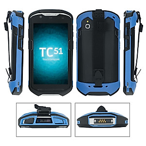 Protective Cover Bumper Case Rugged Boot with Hand Strap for Zebra TC51 TC510K TC52 TC56 TC57 (Blue)