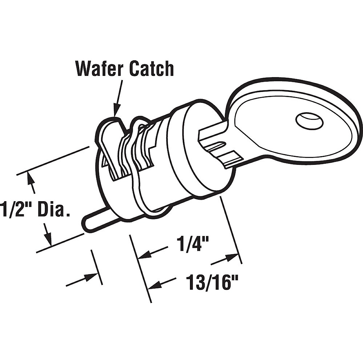 Prime-Line E 2005 1 In. Wafer Type Sliding Diecast Door Cylinder Lock (Single Pack)